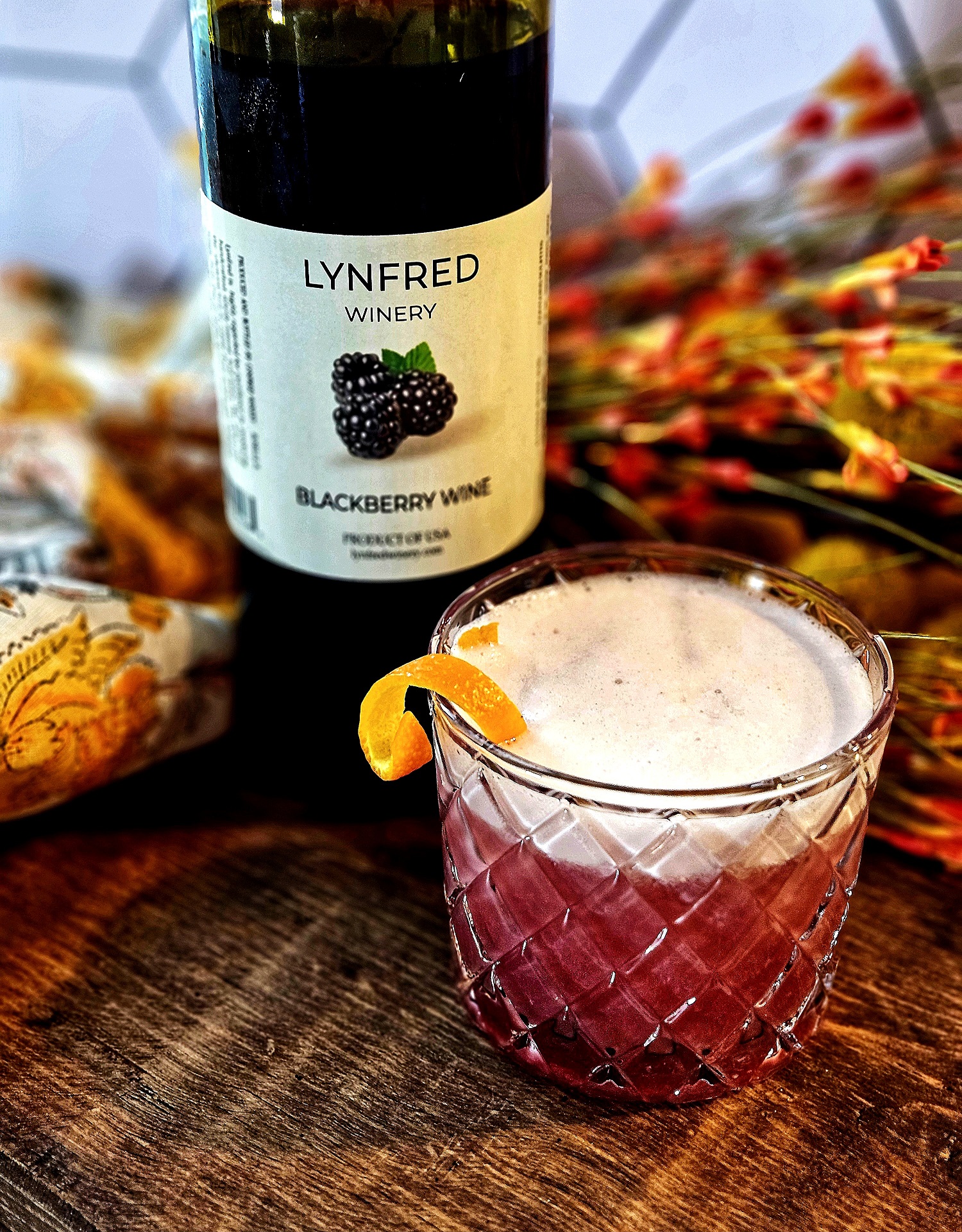 Blackberry Wine Whiskey Sour - Lynfred Winery